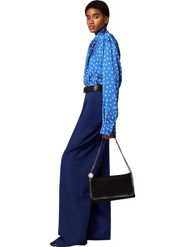 Stella McCartney Star Print Bow-tie Satin Shirt - Blue