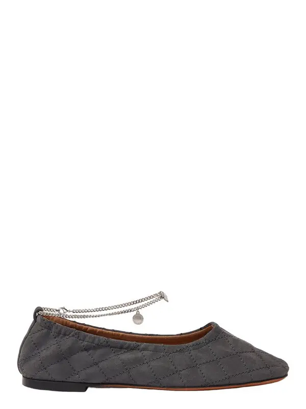 Stella McCartney Quilted Chain Ballerina Flats - Slate