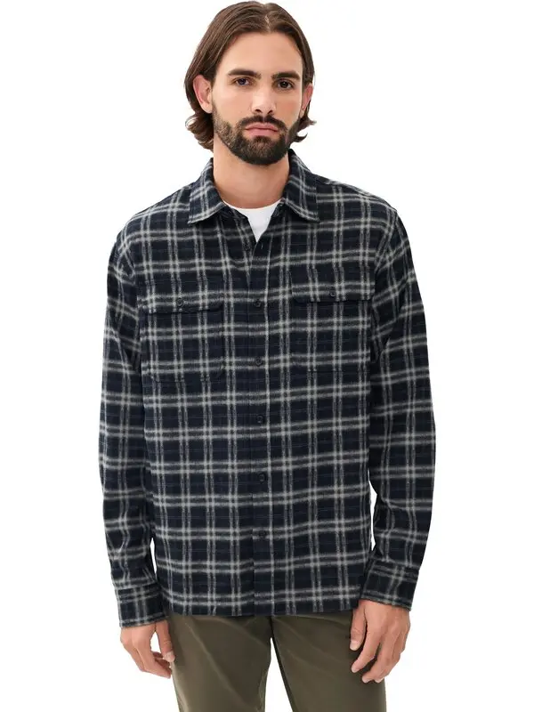 Joe's Jeans Plaid Double Flap Pocket Shirt - Navy Multi