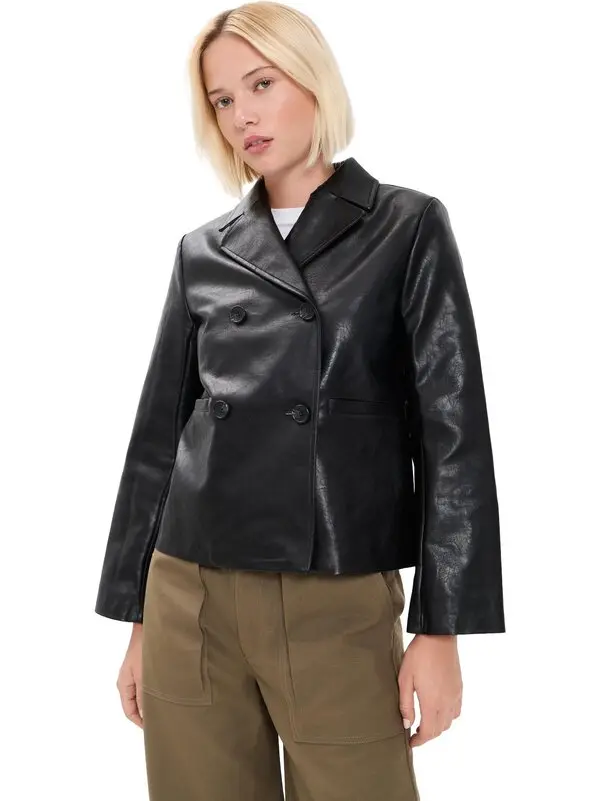 Rag & Bone Finley Faux Leather Coat - Black