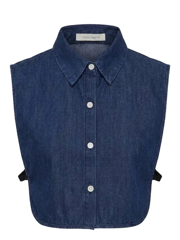 FAVORITE DAUGHTER The Tuck In Collar Dickey - Medium Blue