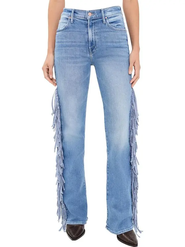 MOTHER The Fringe Desperado Sneak Western Jeans - Saddle Up