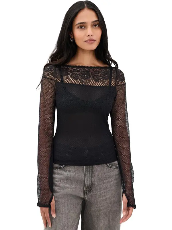 Free People Night Mode Layering Top - Black