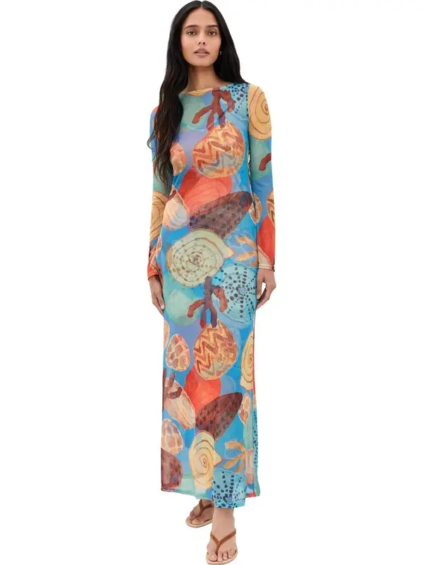 NEVER FULLY DRESSED Aria Mesh Dress - Blue