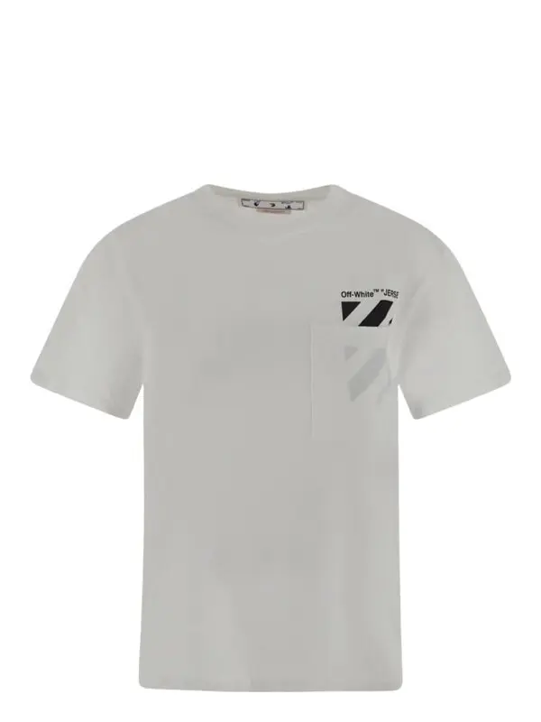 Off-White Jersey' Short-sleeve T-shirt - Gray