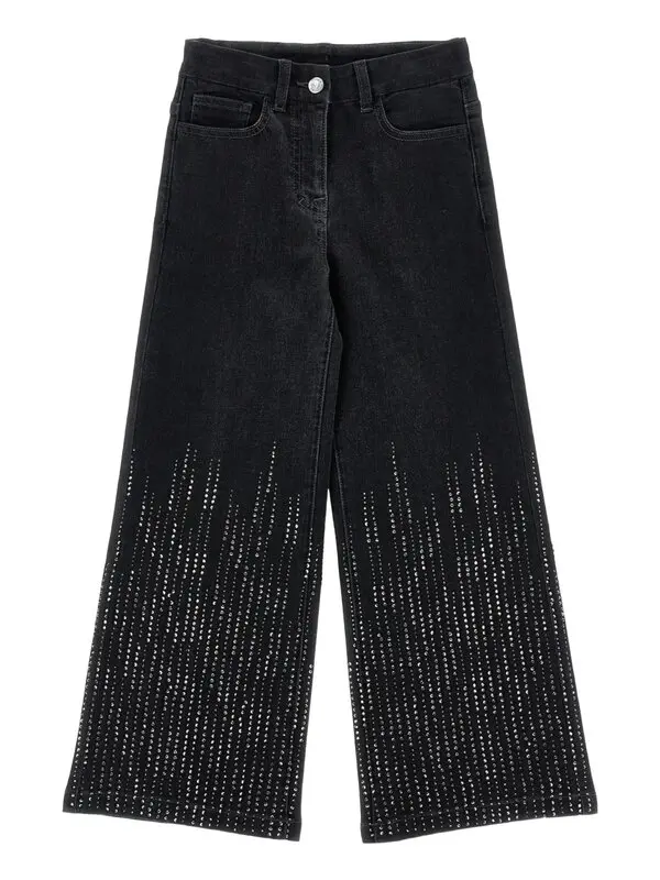Monnalisa Rhinestone Embellished Trousers - Medium Gray