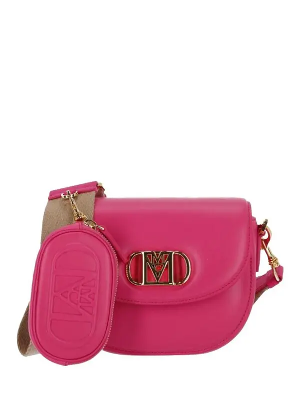 Mcm Travia Logo Plaque Mini Shoulder Bag - Pink