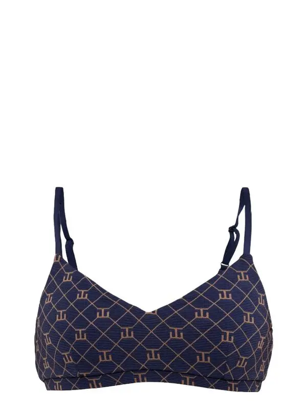 The Upside Ezra Patterned Performance Bra - Letter Pattern