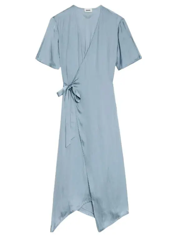 Zadig&Voltaire Satin Wrap Dress - Blue