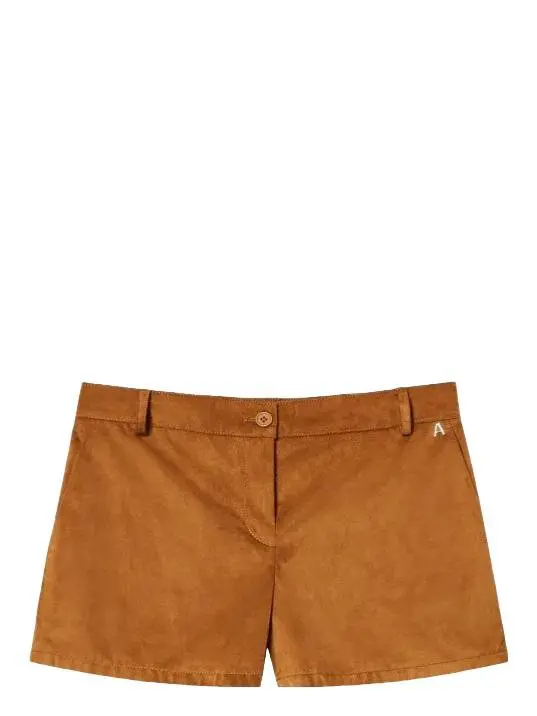 TWINSET Faux-suede Mini Shorts - Brown