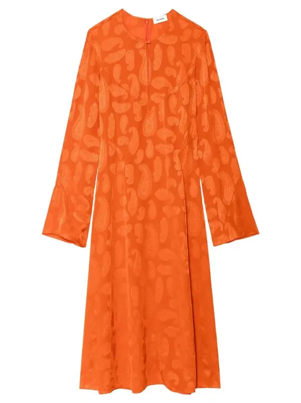 Zadig&Voltaire Voltaire Paisley Jacquard Midi Dress - Orange