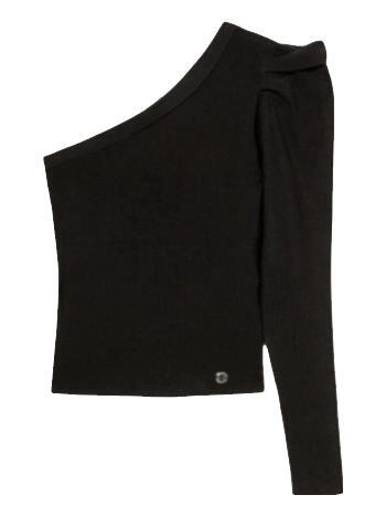 TWINSET One-shoulder Draped Top - Black