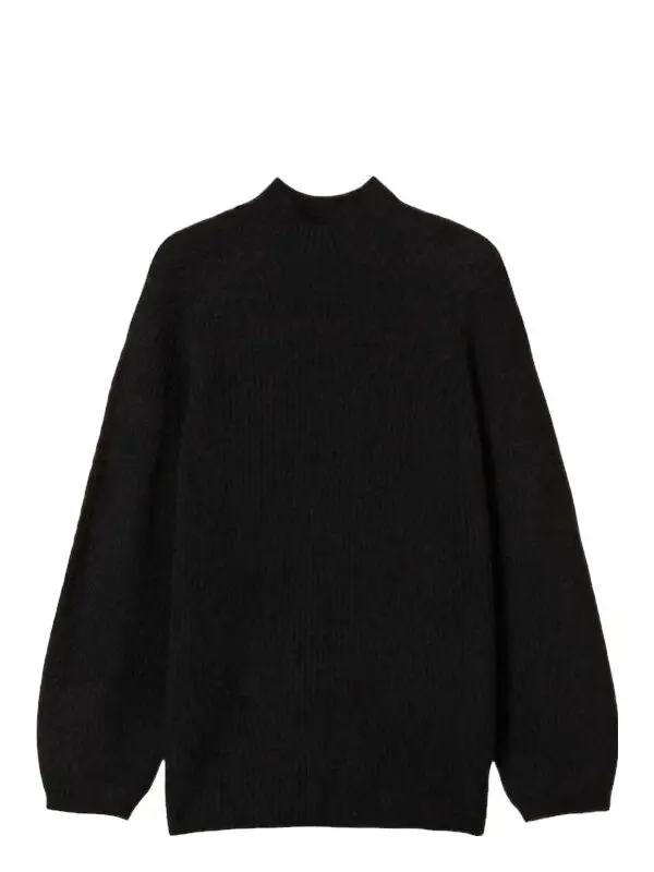 TWINSET Turtleneck Ribbed Sweater - Black