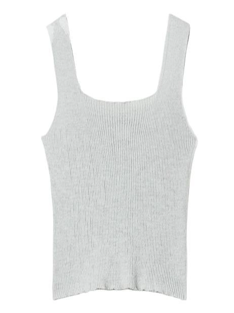 TWINSET Ribbed Knit Tank Top - White