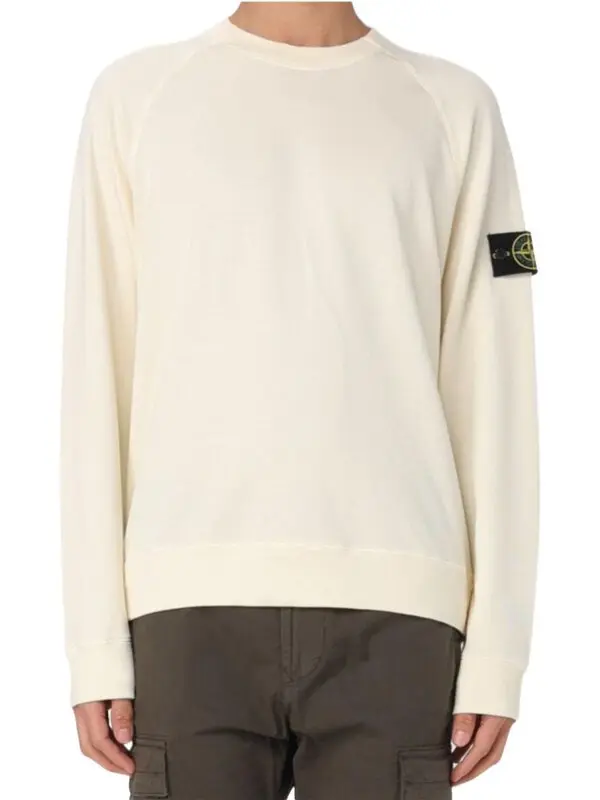 Stone Island Compass Patch Crewneck Sweatshirt - Ivory