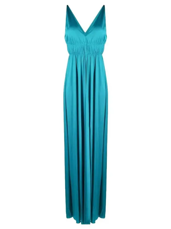 P.a.r.o.s.h V-neck Sleeveless Maxi Dress - Blue