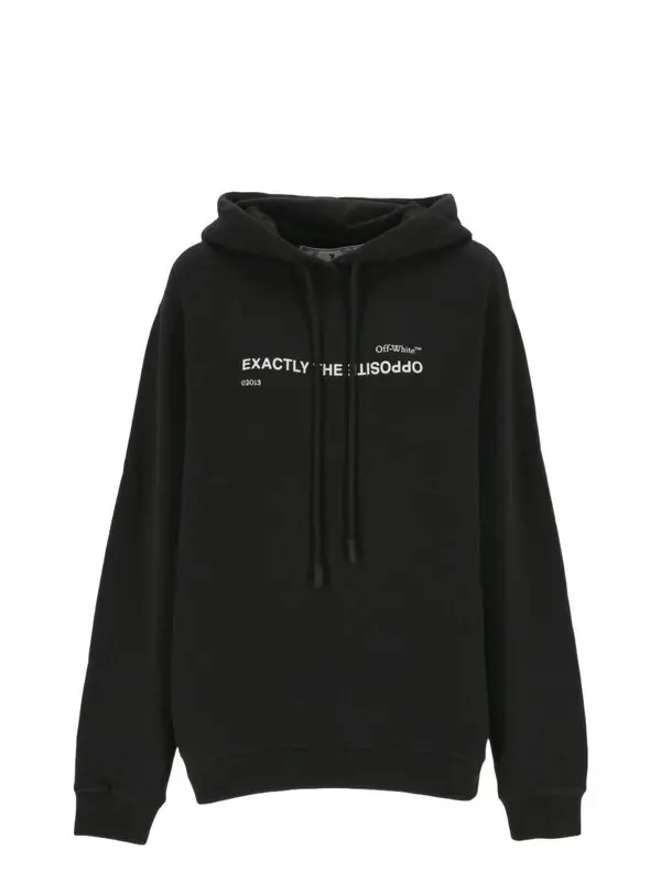 Off-White Slogan-print Drawstring Hoodie - Black