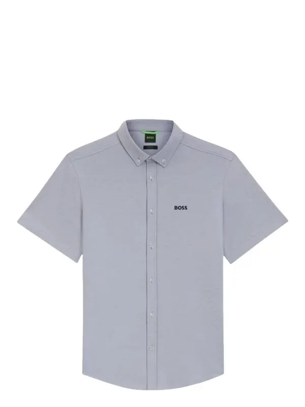 Hugo Boss Logo-print Button-down Shirt - Gray