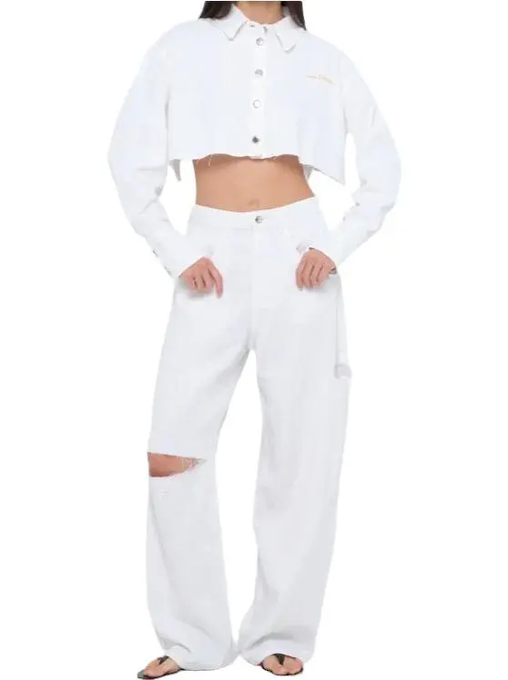 ICON DENIM LOS ANGELES Poppy Distressed Jeans - White