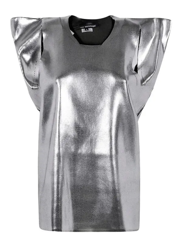 Junya Watanabe Metallic Crew Neck Sweater - Gray