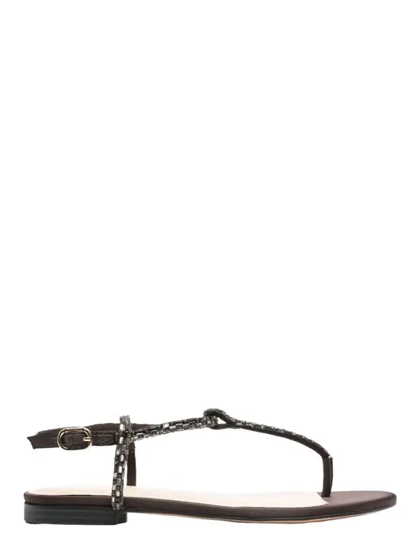 TWINSET Beaded Sandals - Chocolate