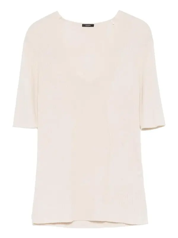 JOSEPH Rib V-neck Top - White