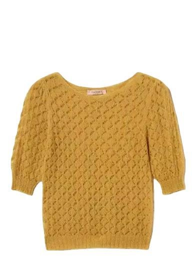 TWINSET Short-sleeved Crewneck Jumper - Brown