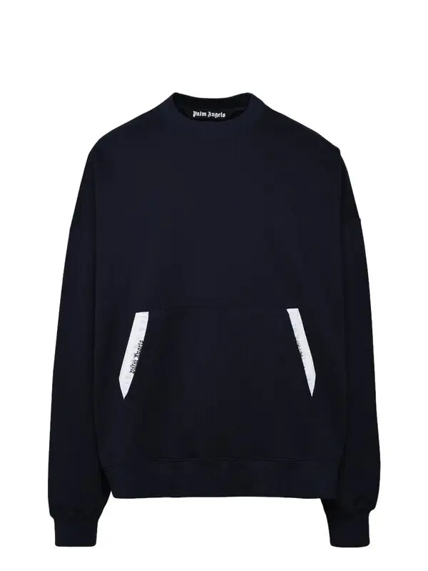Palm Angels Logo Detailed Crewneck Sweatshirt - Black