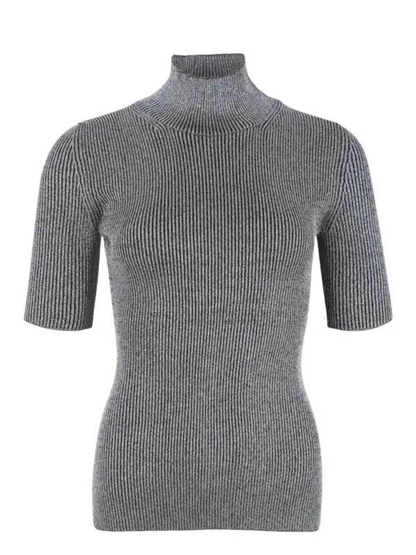 Missoni Ribbed Mock-neck Knitted Top - Gray