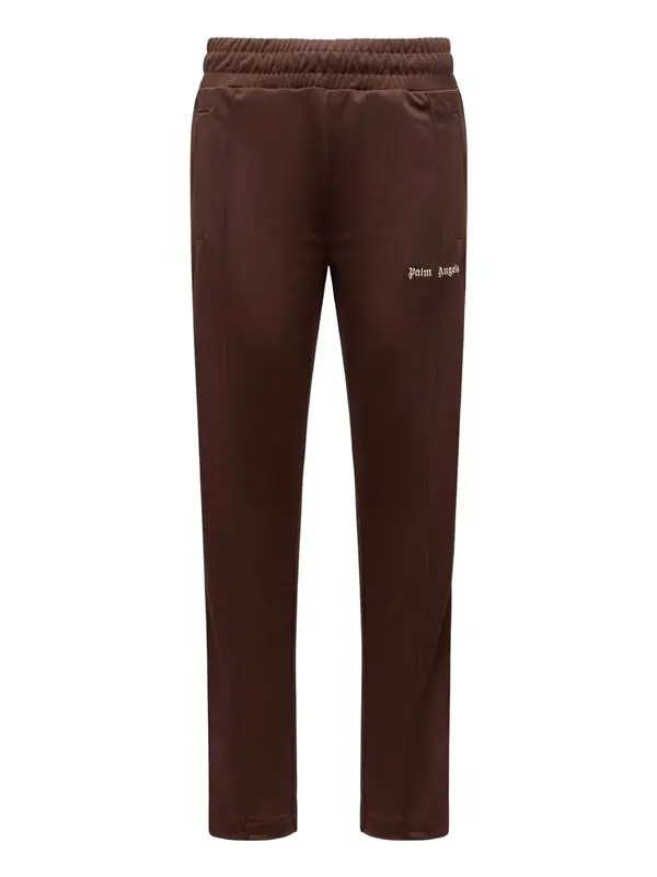 Palm Angels Logo Embroidered Trousers - Brown