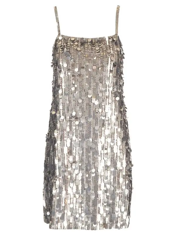 P.a.r.o.s.h Sequined Midi Dress - Gray