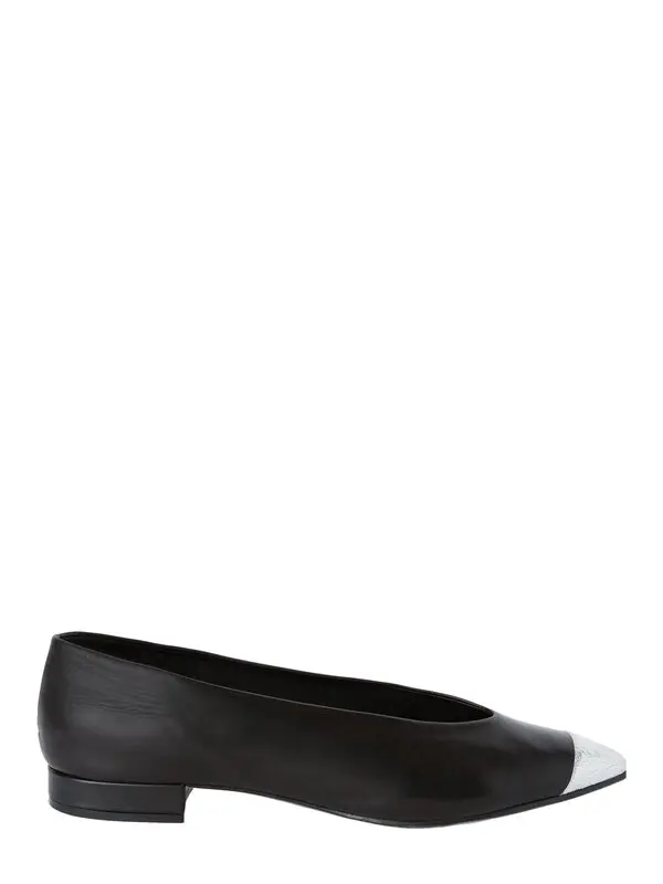 Loro Piana Rebecca Stitched Ballet - Black/silver