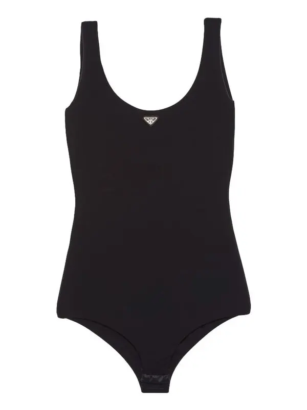 Prada Stretch Jersey Bodysuit - Black
