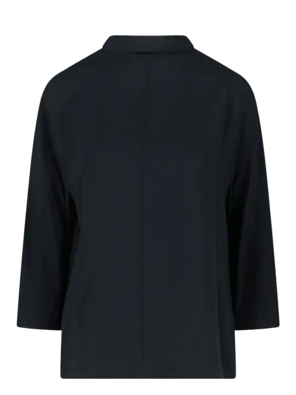 Aspesi Tie-neck Cut Out Detailed Blouse - Black