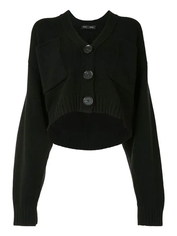 Proenza Schouler Cropped Eco Cashmere Cardigan - Black