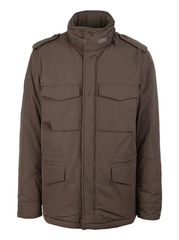 Aspesi Vento Funnel Neck Field Jacket - Brown
