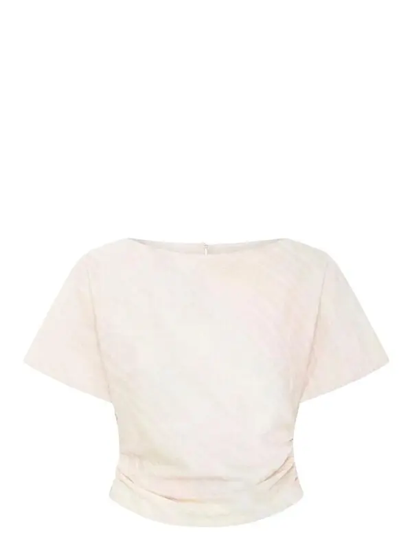 Anna Quan Vinnie Gathered-side Blouse - Neutrals
