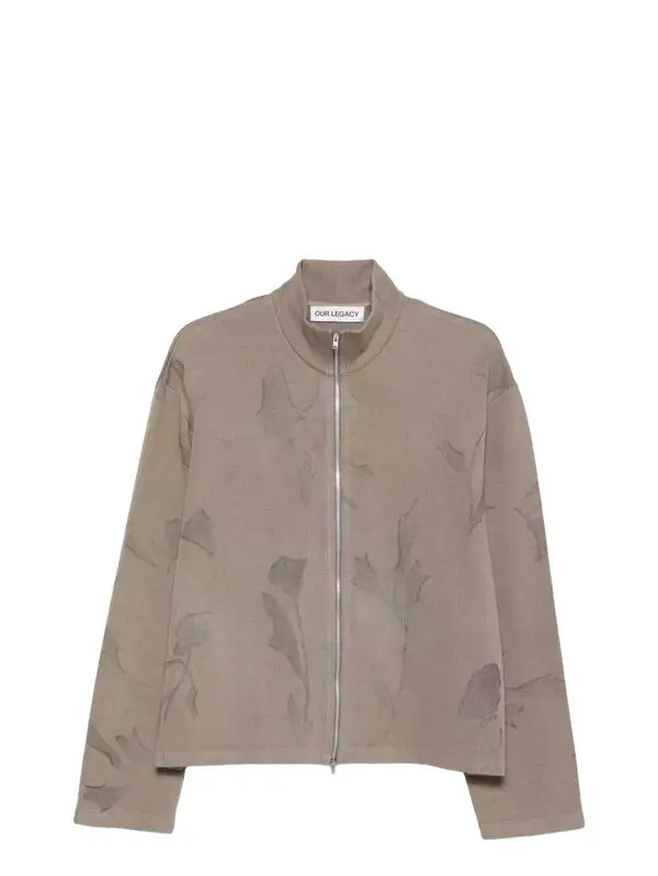 Our Legacy Floral-print Shrunken Sweatshirt - Neutrals