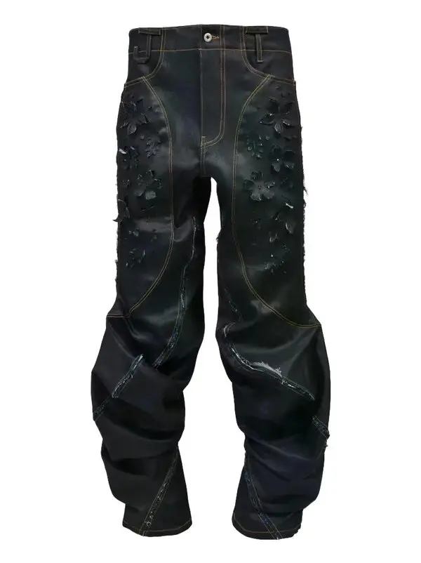 JUNTAE KIM Laser-slashed Twist Jeans - Black