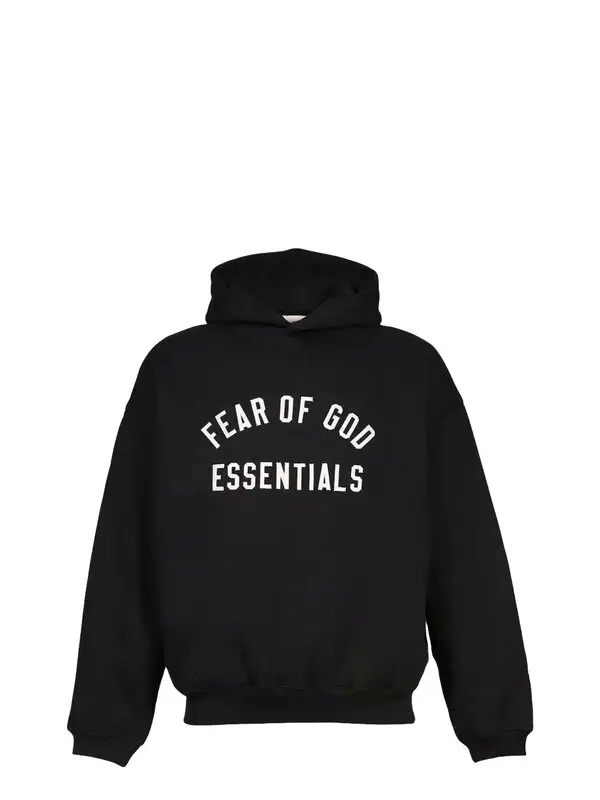 ESSENTIALS Logo-print Hoodie - Black