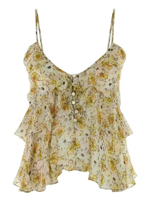 Isabel Marant Étoile Briara Floral Print Top - Neutrals