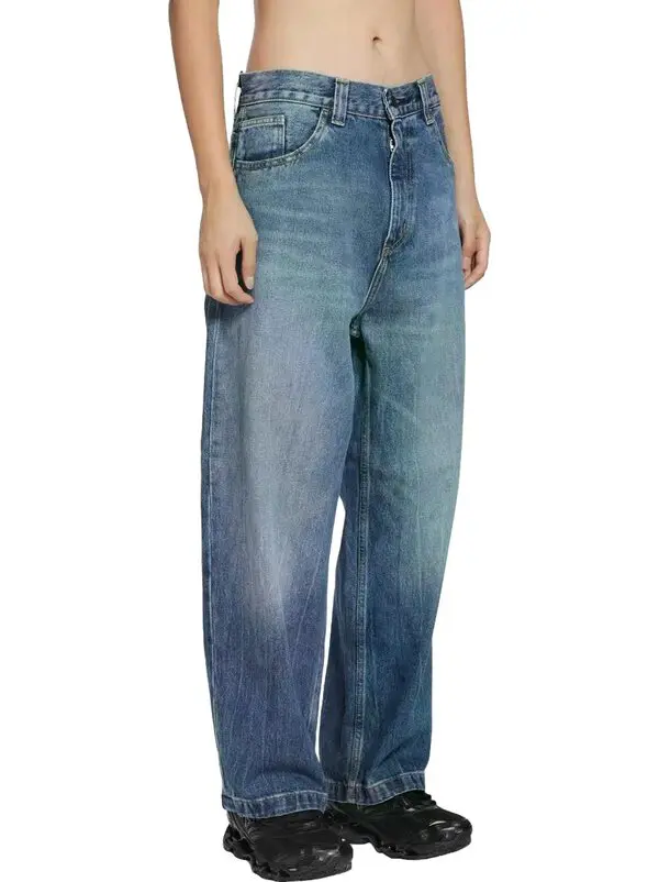 Carhartt Work In Progress Logo-patch Wide-leg Jeans - Blue