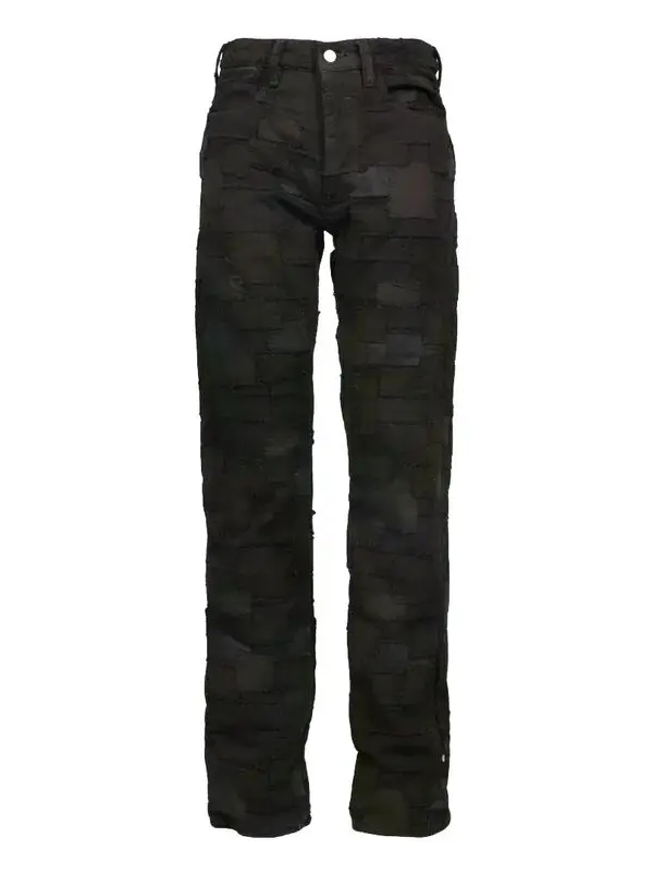 Matthew Williamson Boro Patchwork Straight Leg Jeans - Black