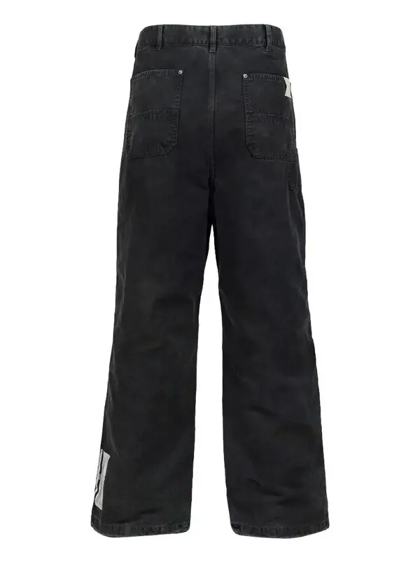 N.HOOLYWOOD Bleached Knee-patch Trousers - Black
