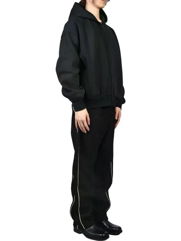 ESSENTIALS Logo-print Zip-up Hoodie - Black