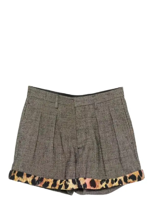 R13 Houndstooth Leopard-print Shorts - Brown