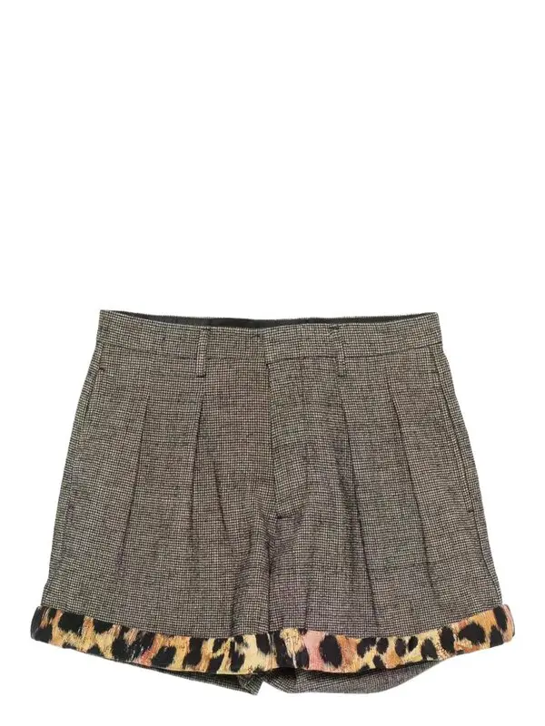 R13 Houndstooth Leopard-print Shorts - Brown