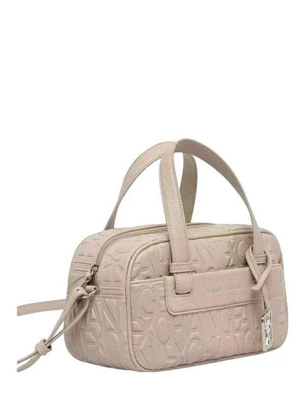 Armani Exchange Logo-embossed Leather Tote Bag - Neutrals