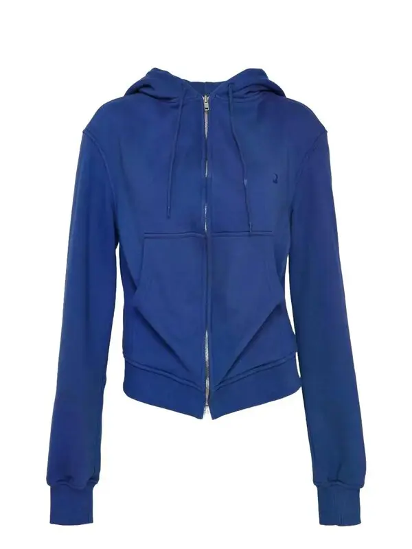 PUSHBUTTON Logo-embroidered Zip-up Hoodie - Blue