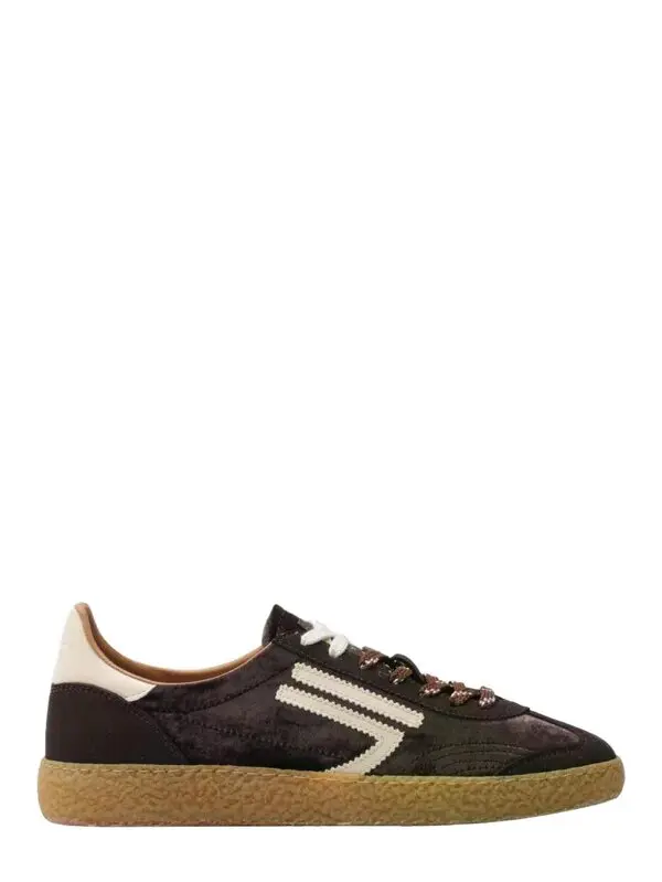 PURAAI Velvet Lace-up Sneakers - Brown